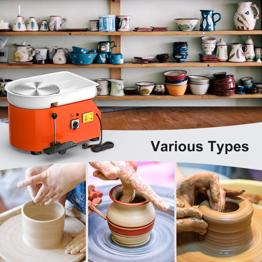 Electric Pottery Wheel Machine 350W With Foot Pedal Ceramic Work Clay ...