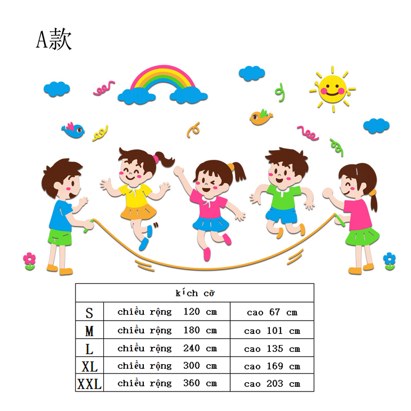 Cartoon Animals and Children Mica Painting Beautification Classroom ...