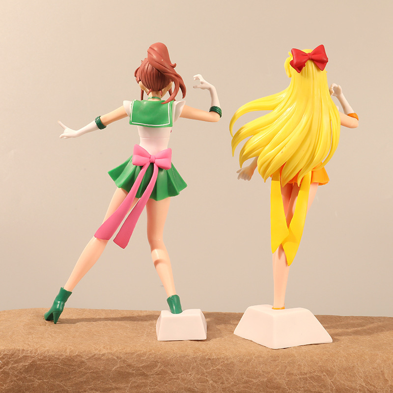22cm Anime Sailor Moon Figure Kino Makoto Sailor Jupiter Minako Aino ...