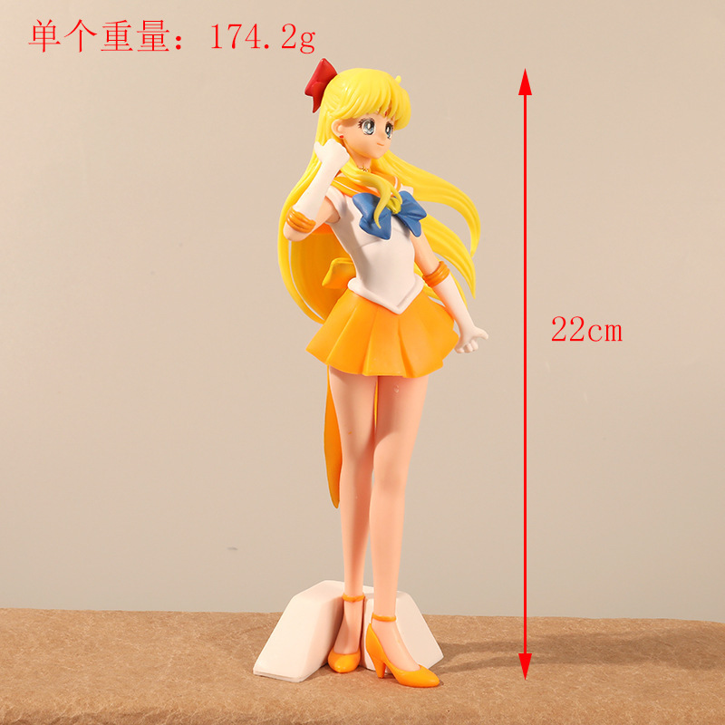 22cm Anime Sailor Moon Figure Kino Makoto Sailor Jupiter Minako Aino ...
