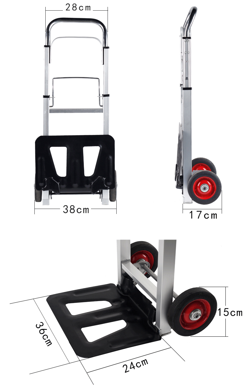 200KG small portable folding luggage cart trailer trolley pull cargo ...