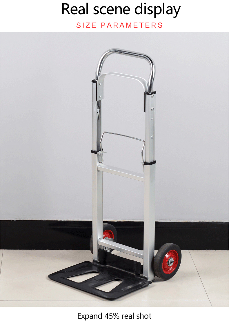 200KG small portable folding luggage cart trailer trolley pull cargo ...