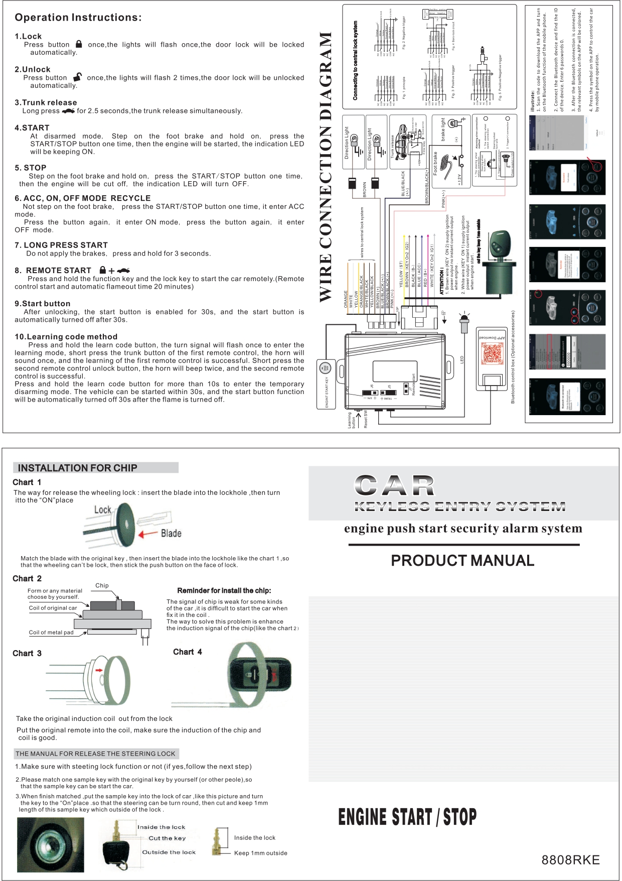 Mobile Phone Remote Control Start Car Autostart Engine One Button Start ...