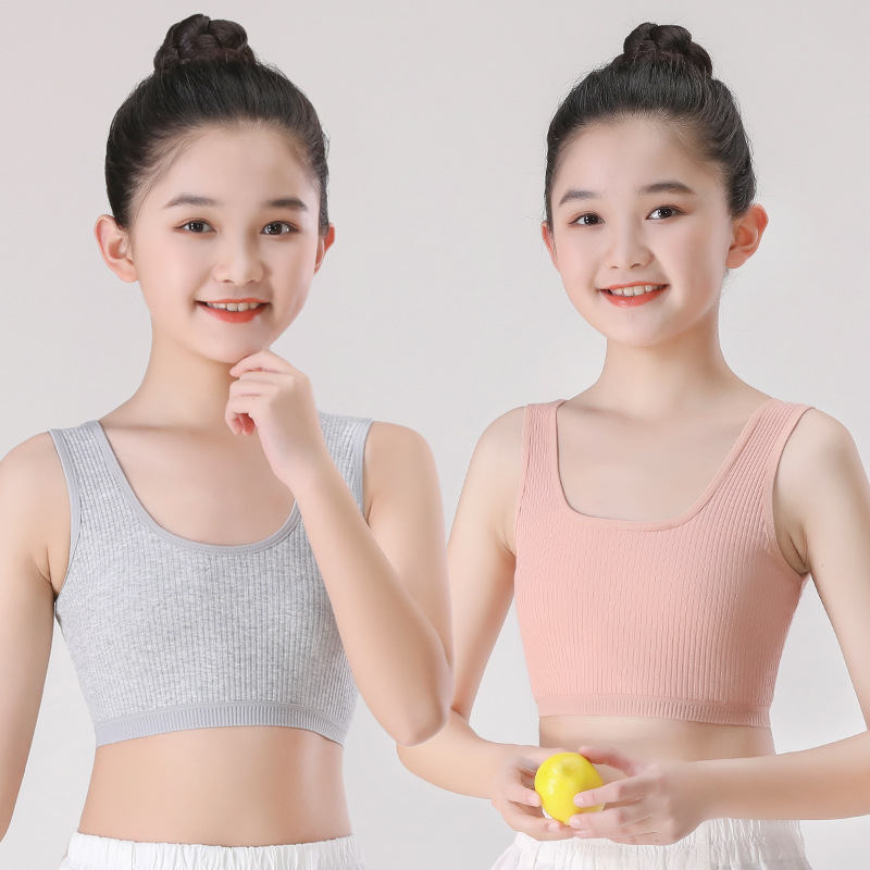 MOMO 8-16yrs Kids Bra Girls Training Bra Underwear Solid Color Baby Bra ...