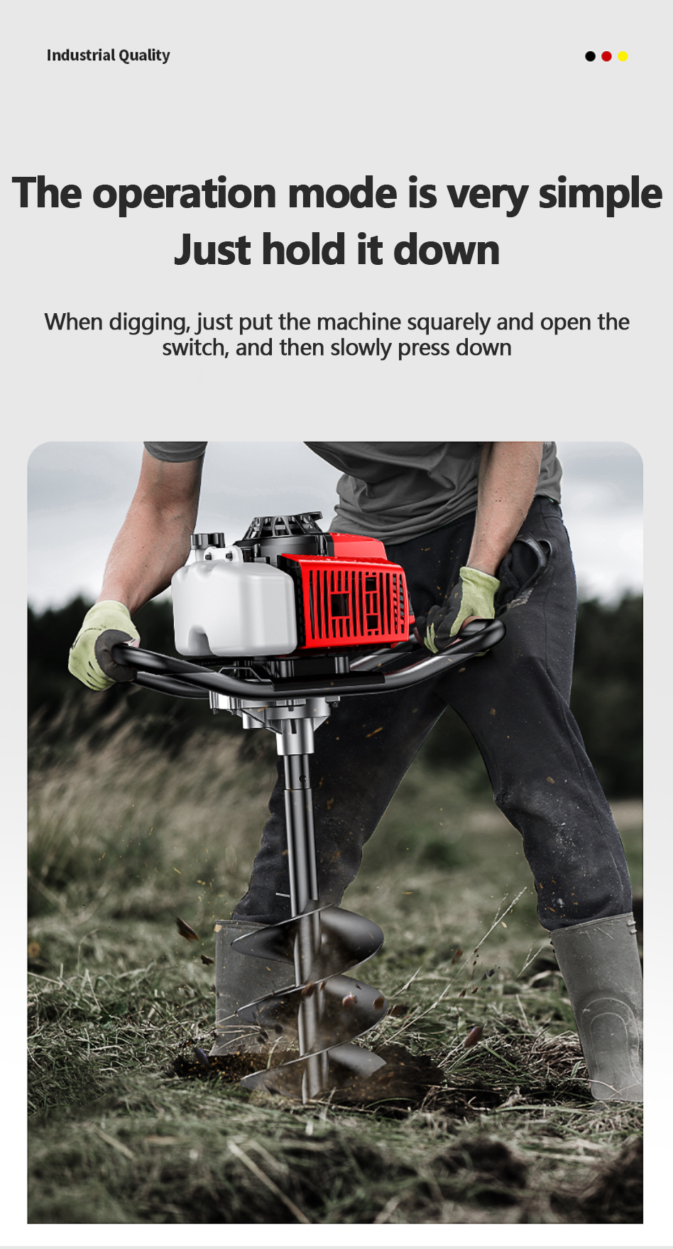 Earth Ground Auger Drill Machine Engine 2 Stroke 4HP with FREE Drill ...