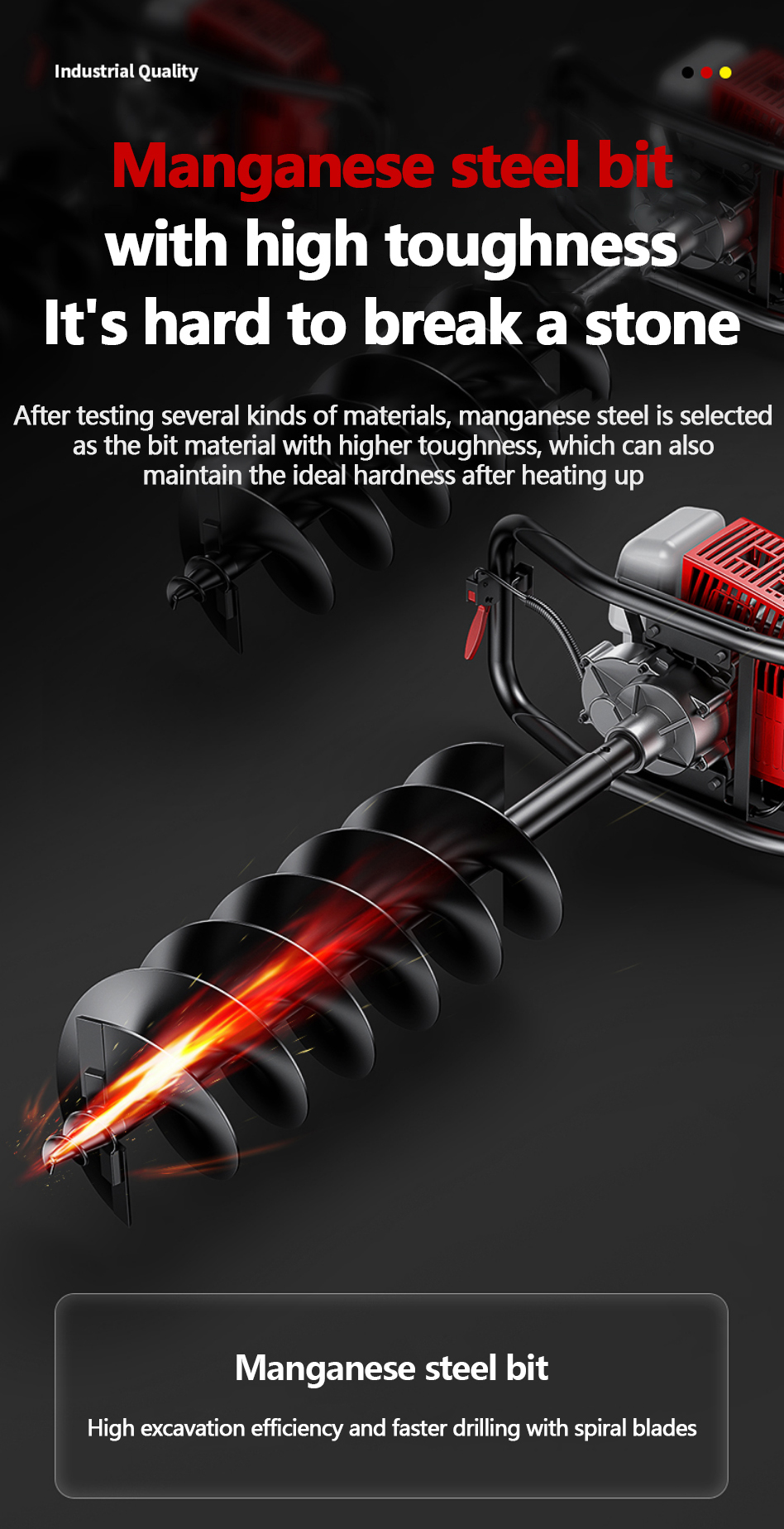 Earth Ground Auger Machine 2-Stroke 52cc Engine with FREE BIT 100/150 ...