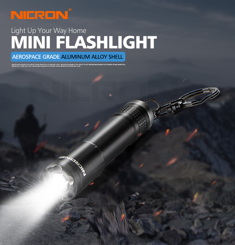 Nicron Flashlight N1 100 Lumens Mini Key Chain Light 36 Meters Beam ...