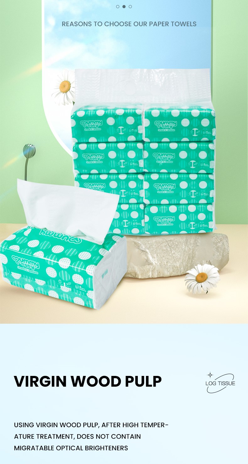 Native wood pulp tissue Inter-Folded Facial Tissue cleaning tissue ...