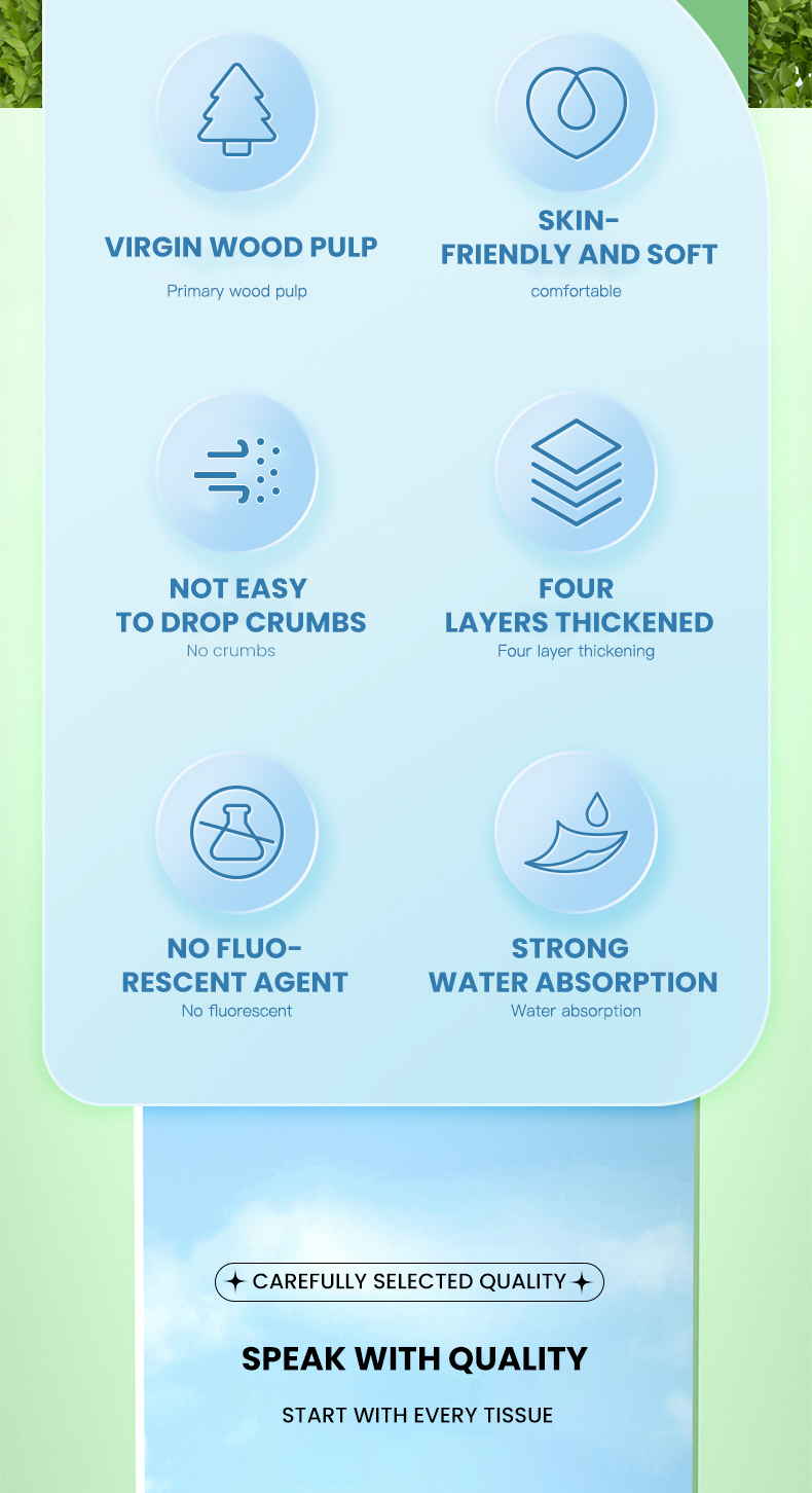 Native wood pulp tissue Inter-Folded Facial Tissue cleaning tissue ...