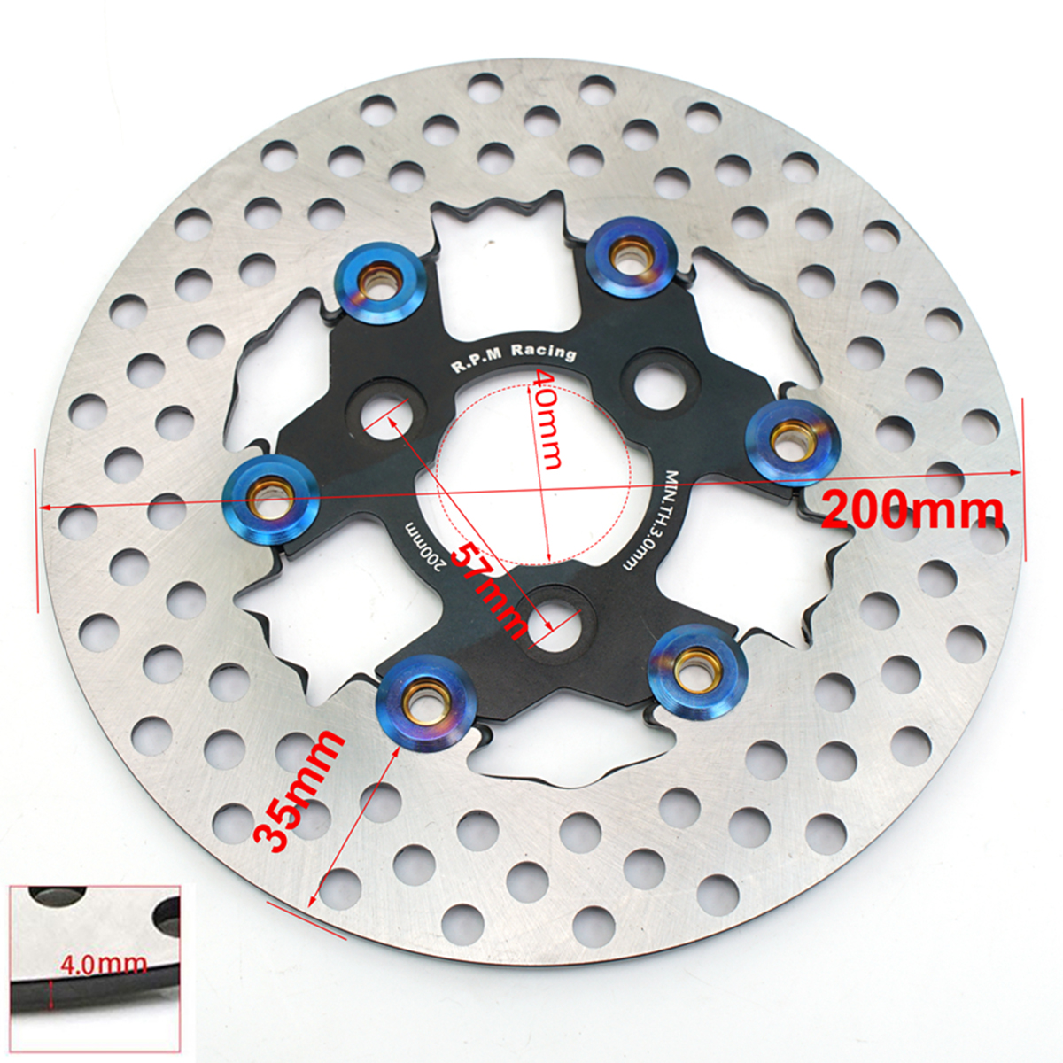 200mm disc rotor motorcycle bike dirtbike pitch 57mm 3 hole universal ...