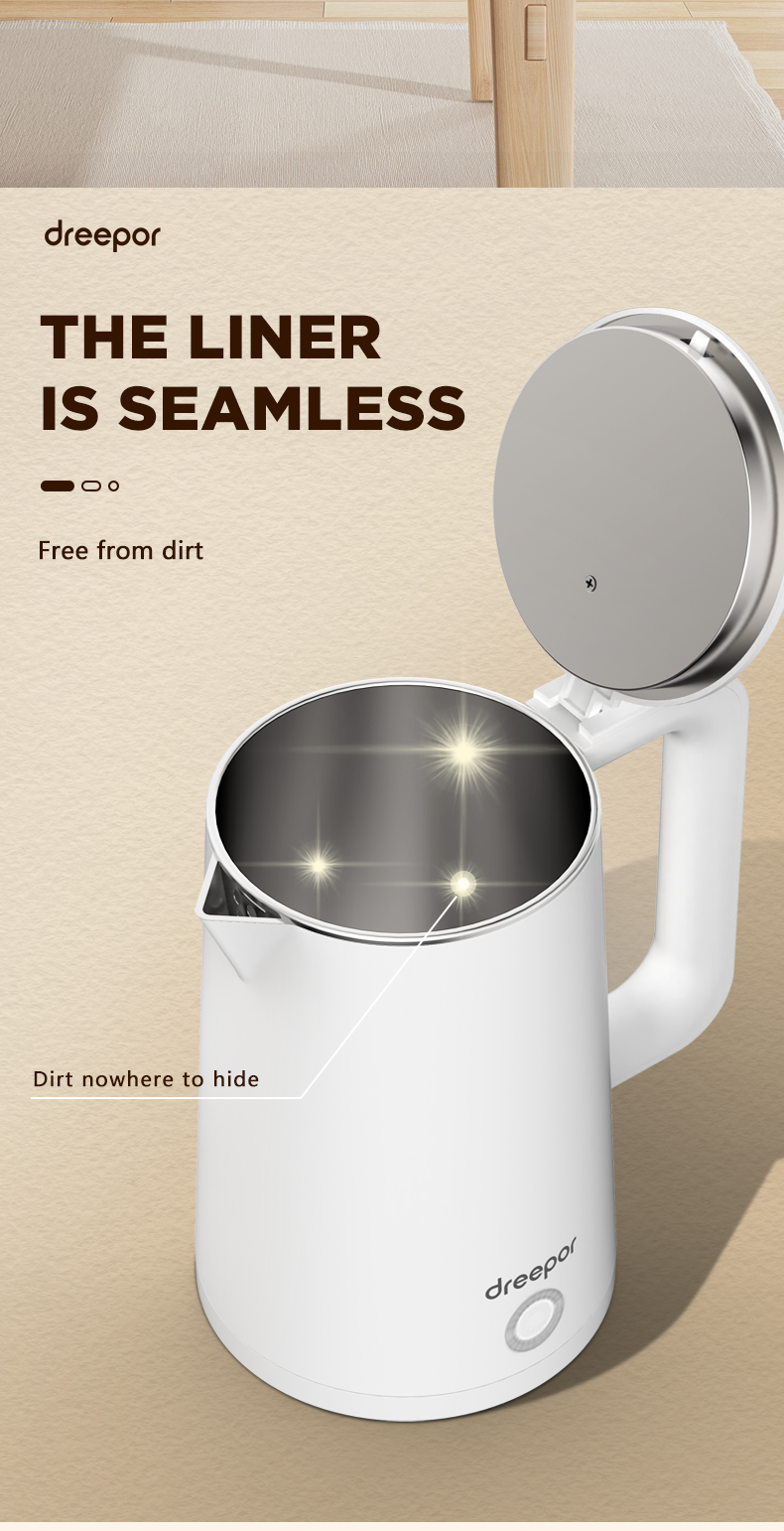 Dreepor 2L Capacity Electric Kettle Electric Heater stainless steel ...