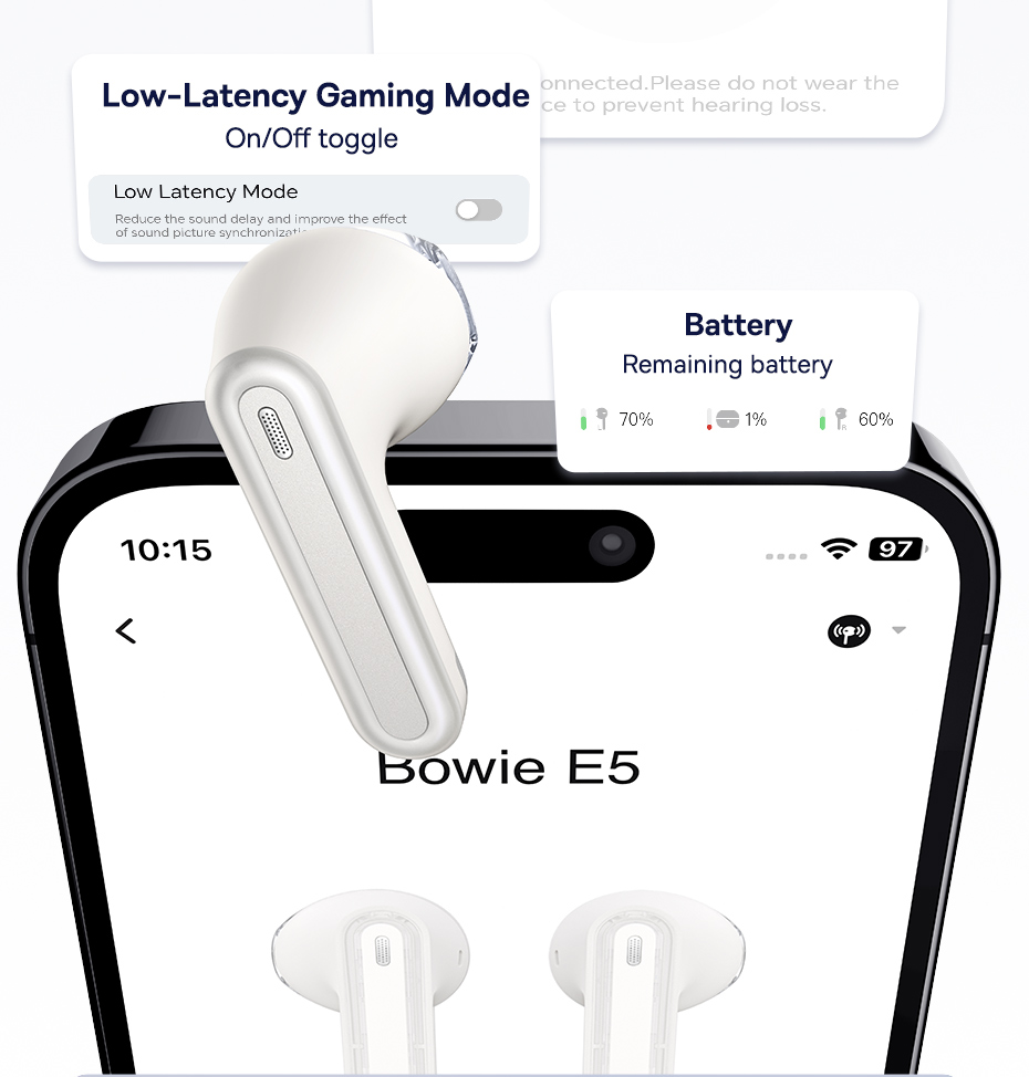 Baseus E5 True Wireless Bluetooth Earbuds with Translucent Case Design ...