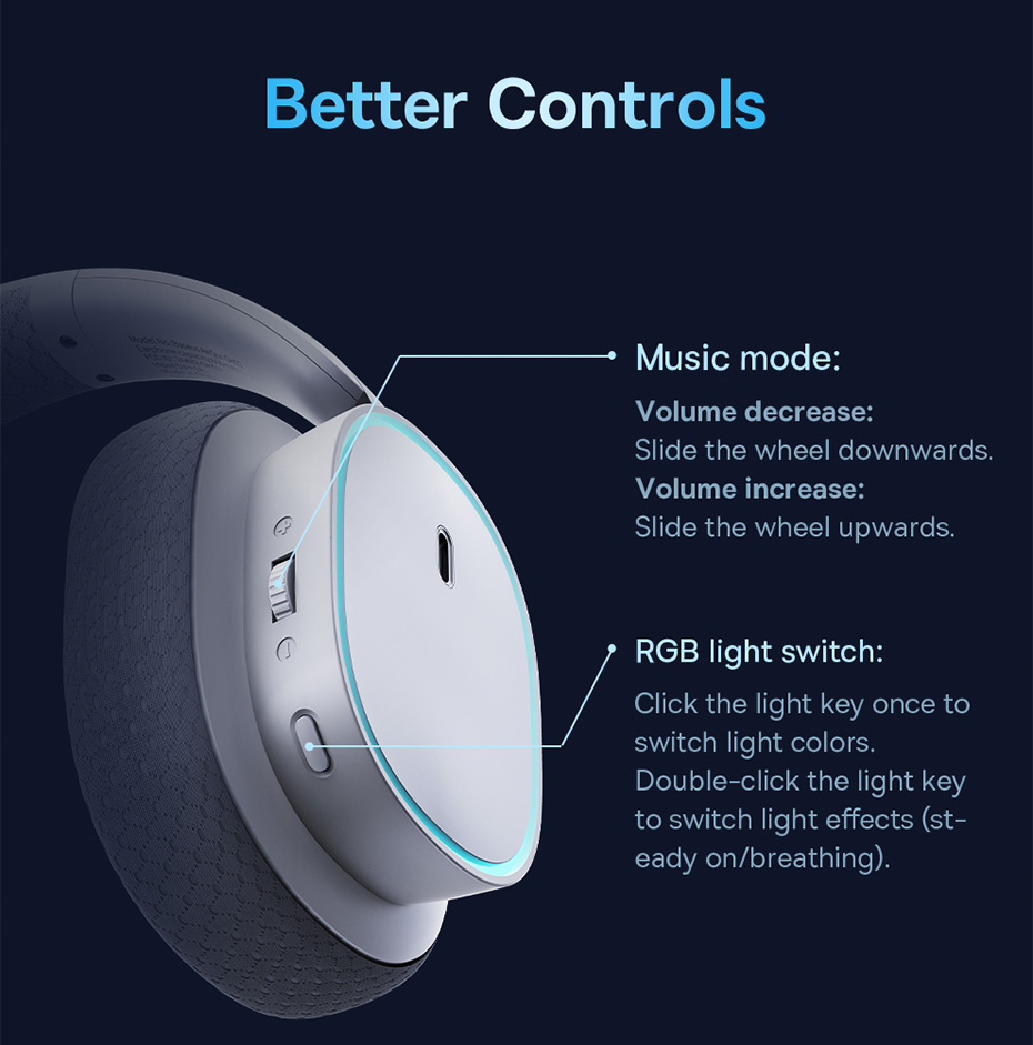 Baseus AeQur GH02 Gaming Wireless Headphones High Quality Sound 4 ...