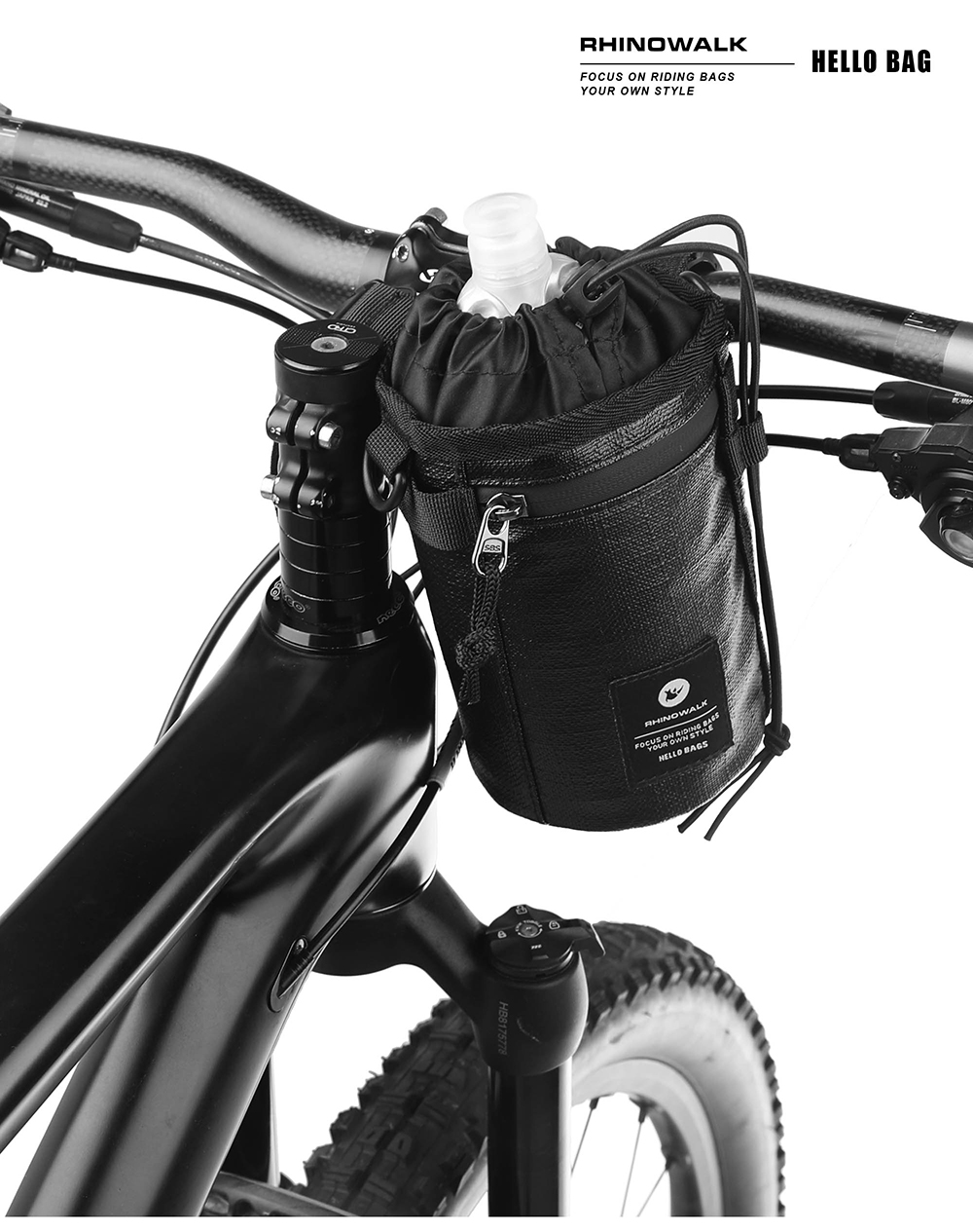 Rhinowalk Multifunctional bike handlebar bag Morandi water bottle bag（1 ...