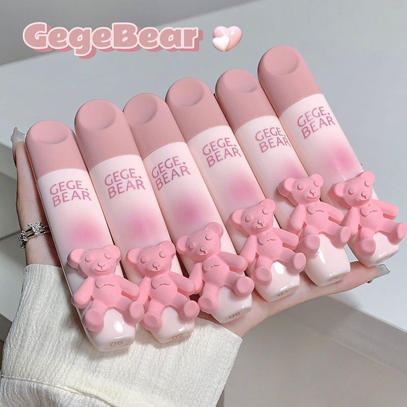 Gege Bear Matte Lip Gloss - Long-lasting Cream Lipstick With Cute Bear ...
