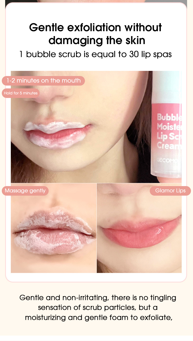 Gecomo Exfoliating Lip Scrub Bubble Lip Lip Mask Lip Care Tender Lip ...