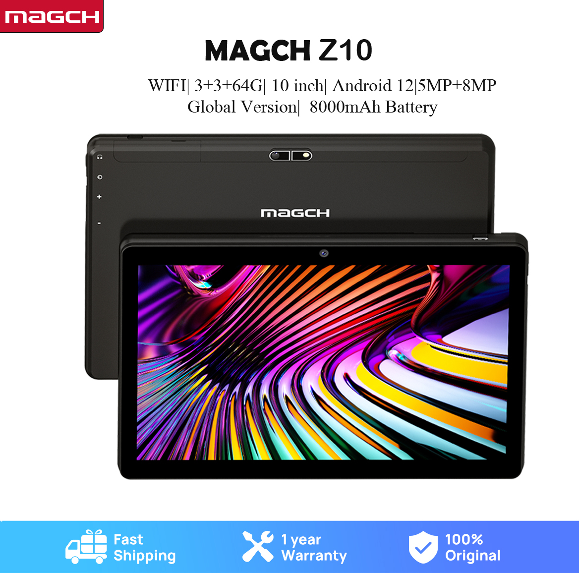 MAGCH Android Tablet Tab T28 Z10 Android 12 10 inch 3+3G RAM 64GB ROM ...