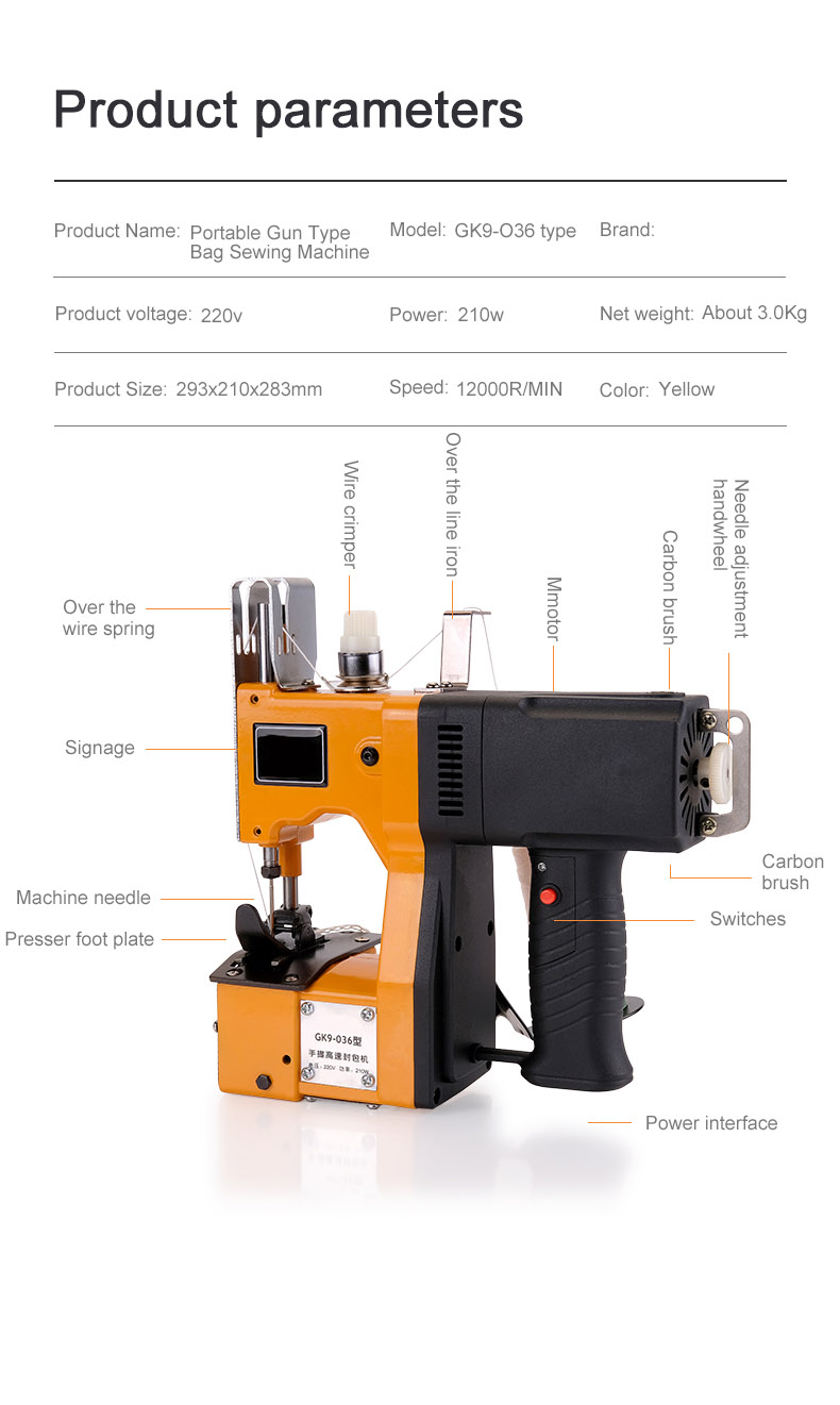 Portable Sack Sealer Bag Closer Sewing Machine Handheld Sack Sewing ...