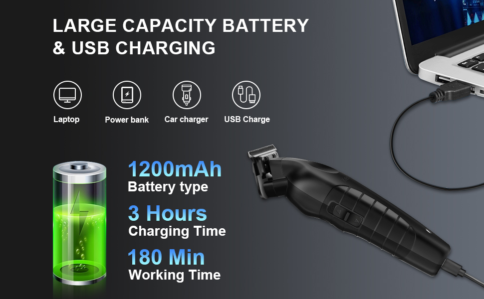 Kemei SET KM-2299+KM-2296 0mm Hair Clipper Rechargeable Cordless Electric Barber USB ...