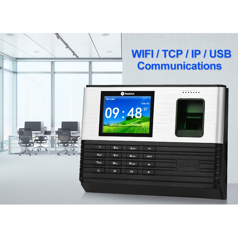 Realand Biometric Fingerprint Time Attendance Support TCP/IP Network RFID Card for Office Check ...