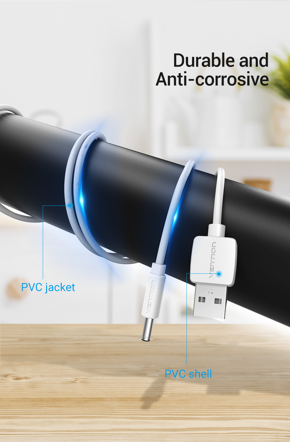 Vention USB to DC Power Cable for USB Hub Fan External Drives Model ...