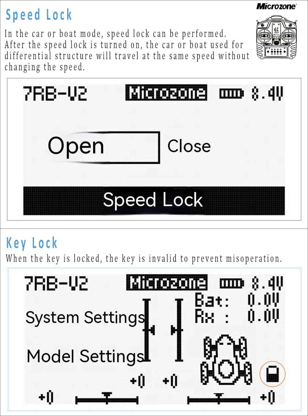 MicroZone C7-MINI MC7 2.4Ghz 8CH RC Transmitter Remote Control MC8RE-V2 PWM/ SBUS Receiver For ...
