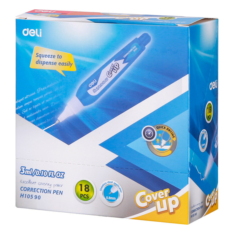 Deli 3ml Correction Fluid Pen Liquid Eraser School Supplies | Shopee ...
