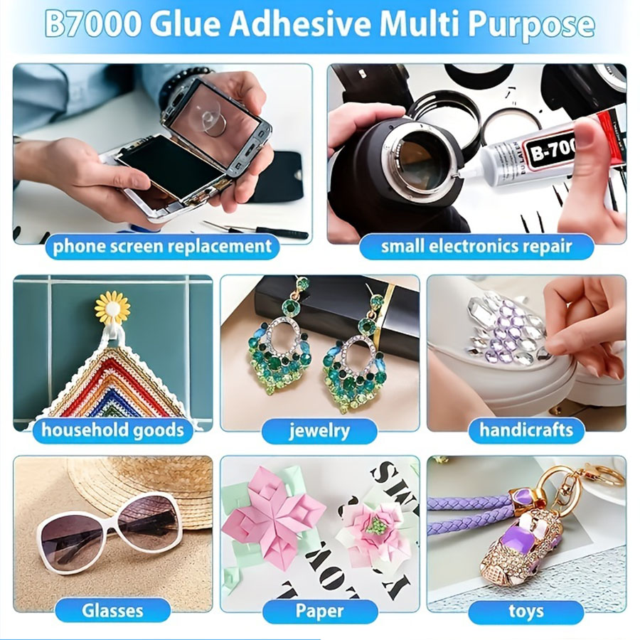 Multi Purpose Industrial Strength 50ML B7000 Glue Adhesive Rhinestone ...
