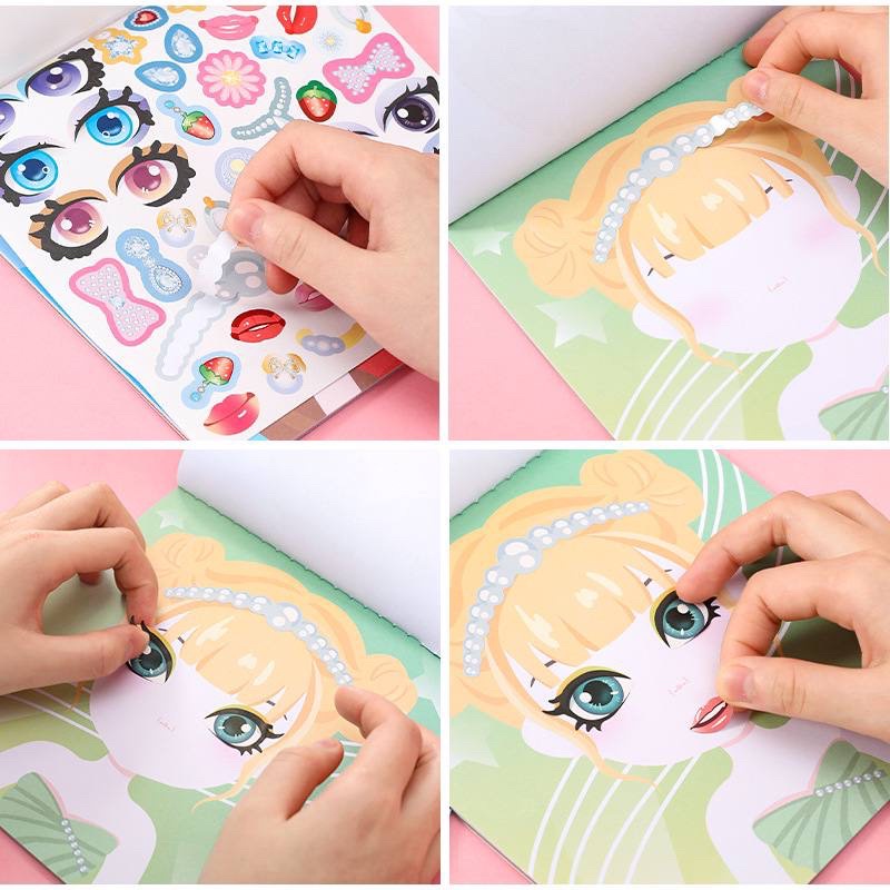 Make A Face Sticker Book Colorful Funny Creativity with 12 Pages and ...