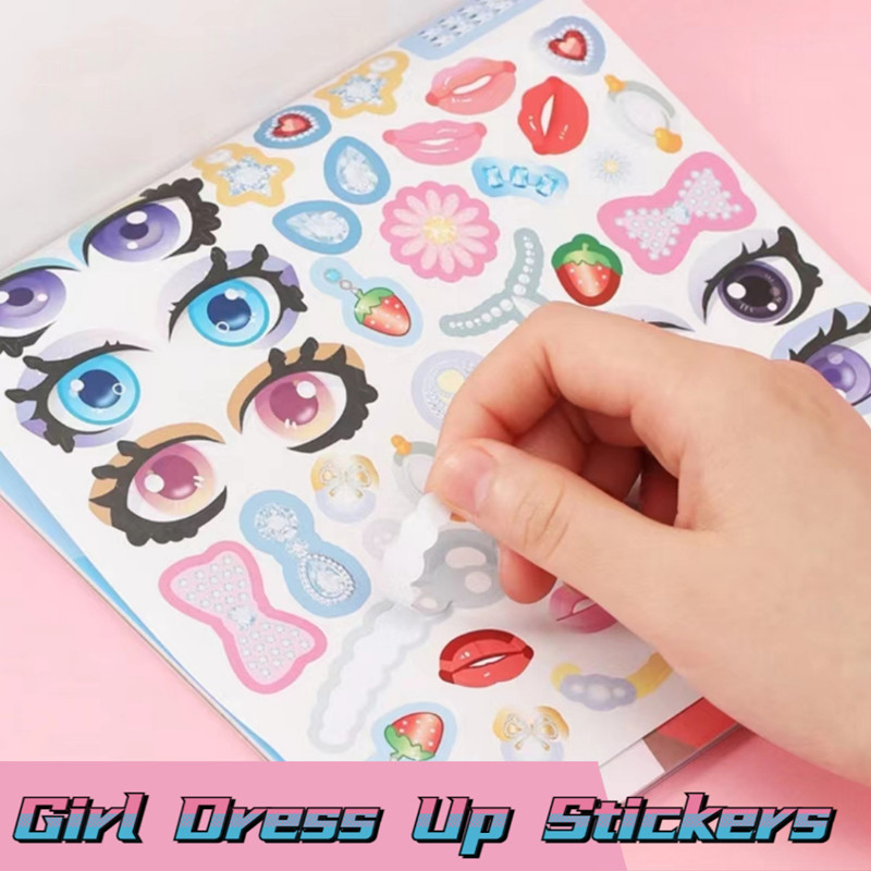 Make A Face Sticker Book Colorful Funny Creativity with 12 Pages and ...