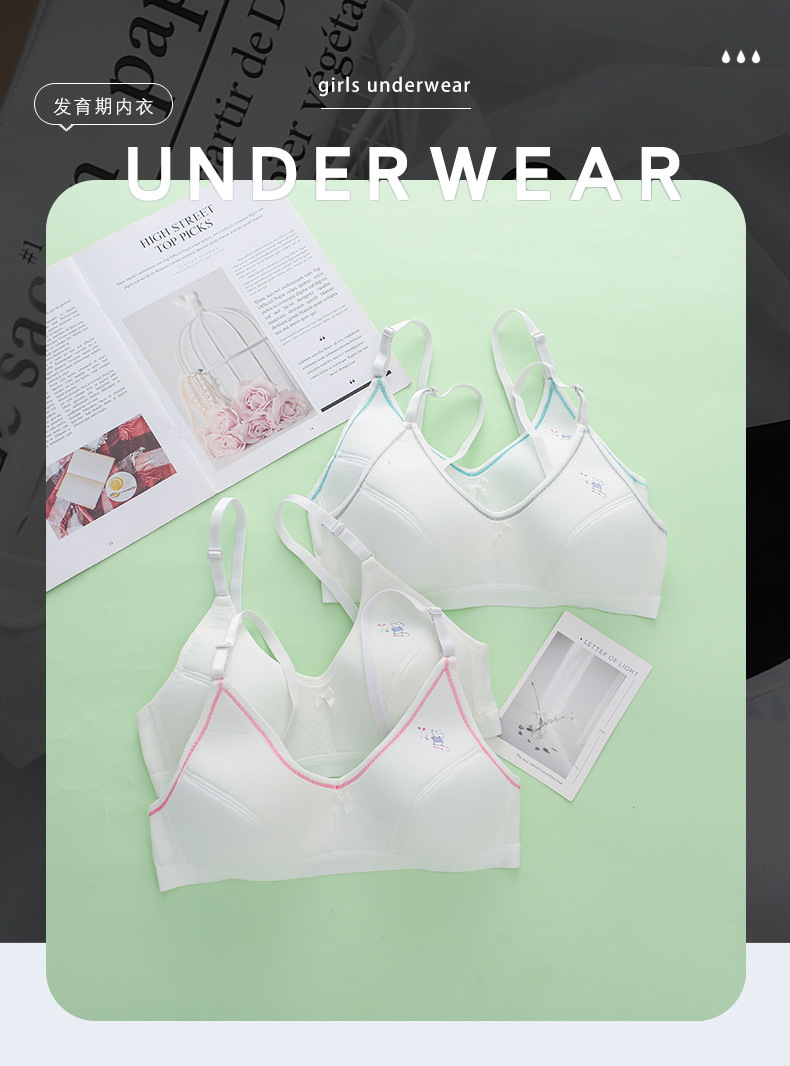 MOMO 10-17Y Kids Bra Baby Bra Teen Bra Soft Solid Color Student ...