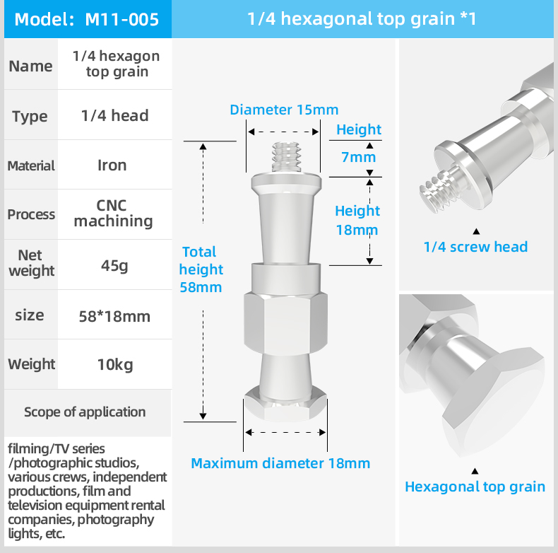 Selens Photography Stud Spigot Screw Thread Adapters Interchangeable ...
