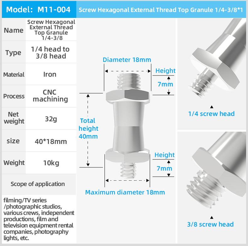 Selens Photography Stud Spigot Screw Thread Adapters Interchangeable ...
