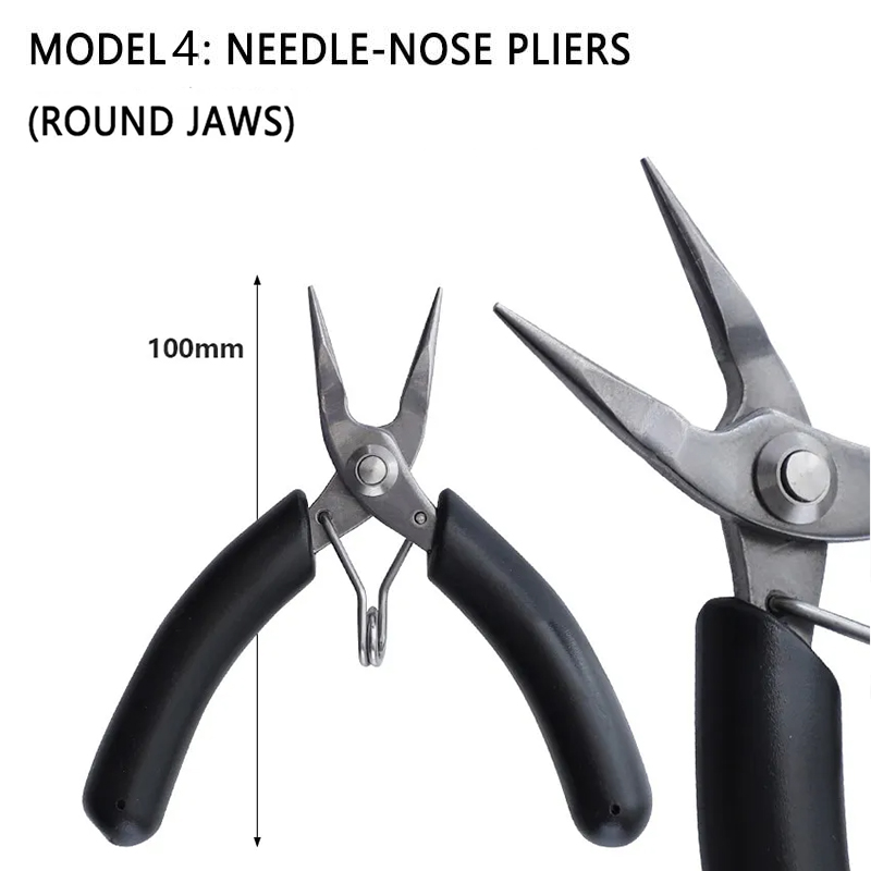 4 Inch Mini Pliers Diagonal Pliers Bent Needle Nipper Nose Pliers Cable ...