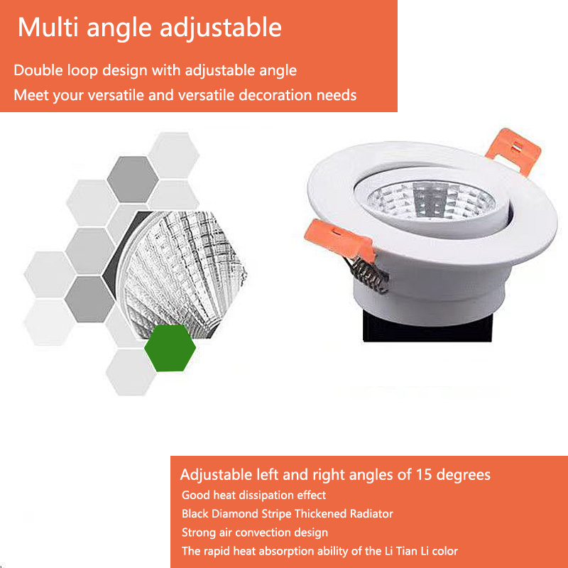 Super bright embedded LED tube light COB 5W 7W 12W LED spotlight LED ...