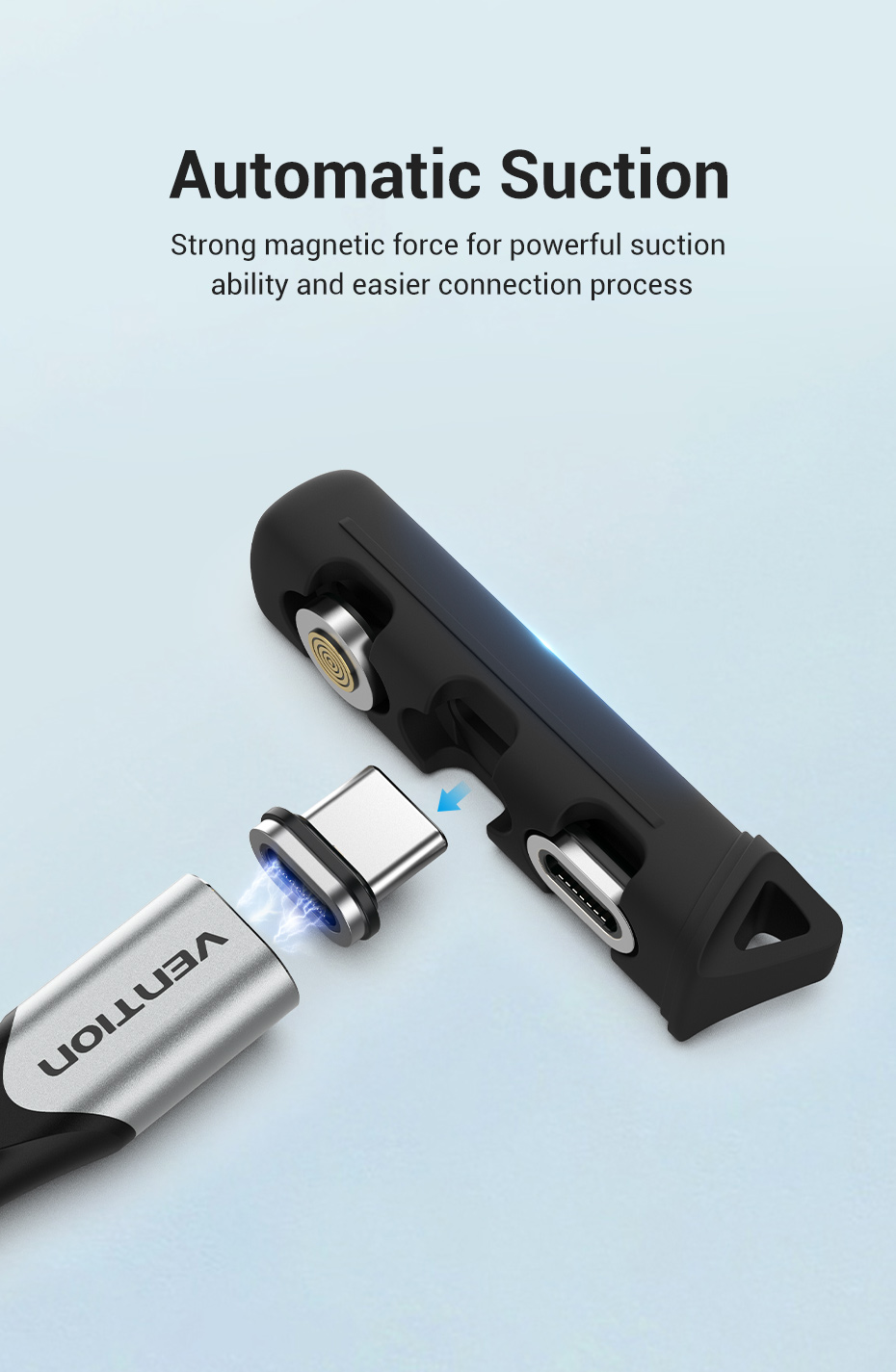 Vention Magnetic Cable Plug Case Portable Storage Box for Micro B Type ...