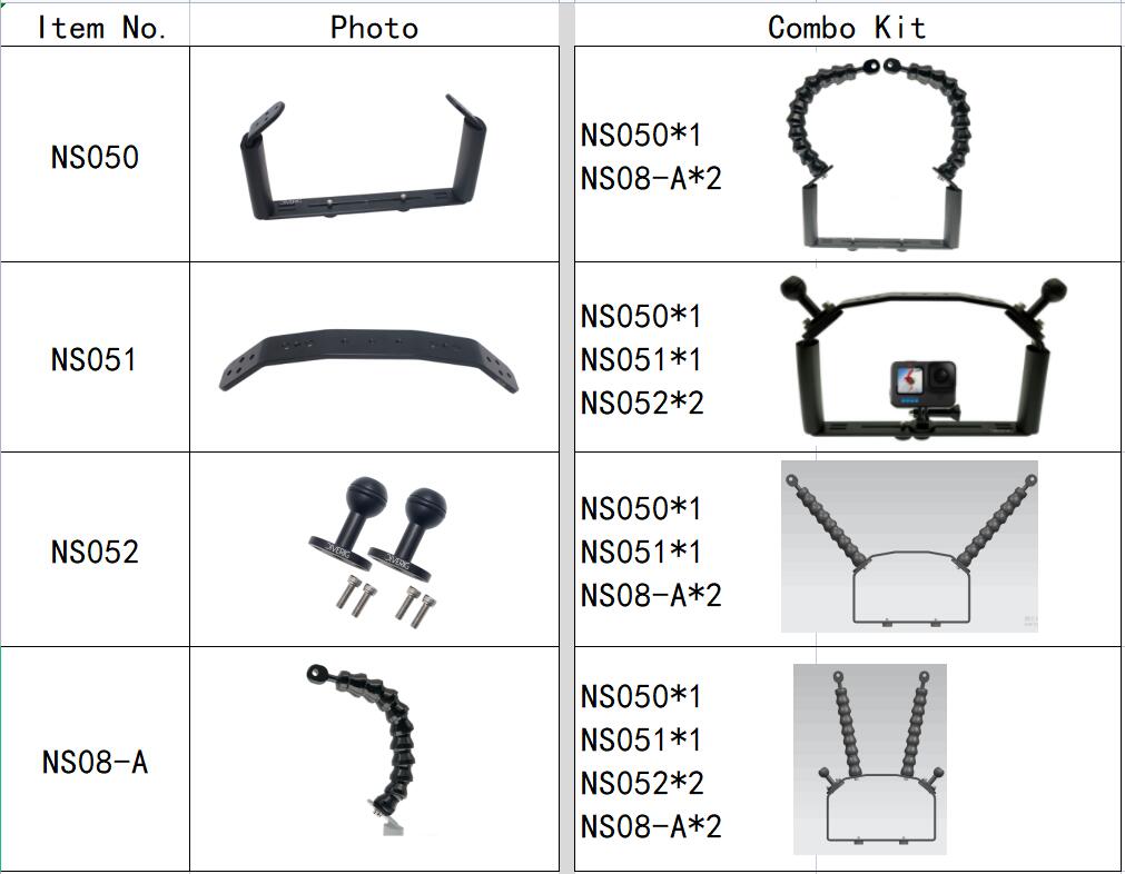 Scuba Diving ns050 Bracket Flashlight Tray Stabilizer Mount For Sony ...