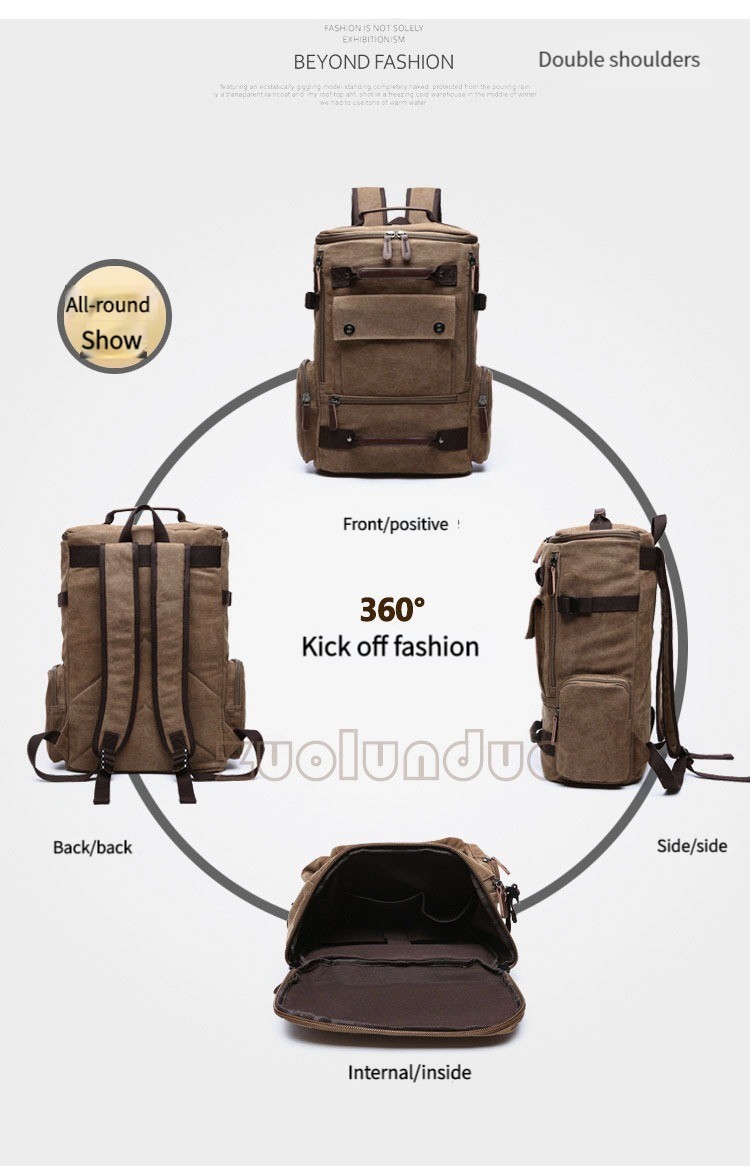 New Korean 50-65L large-capacity laptop backpack thickened canvas ...