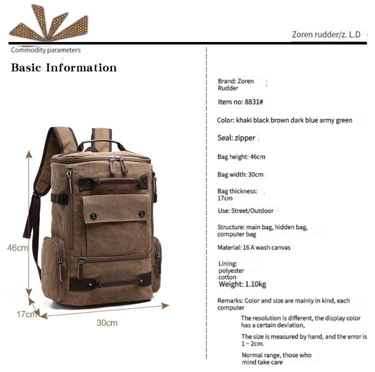 New Korean 50-65L large-capacity laptop backpack thickened canvas ...