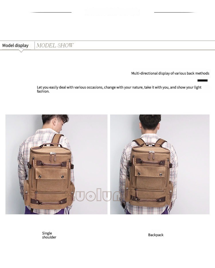 New Korean 50-65L large-capacity laptop backpack thickened canvas ...