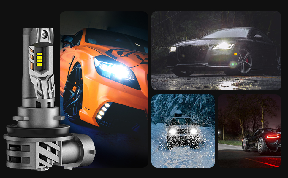 Novsight N63 H11 Car Led Headlight 90W 6500K 20000LM Pair of Small size ...