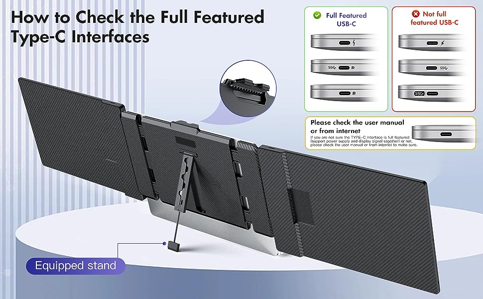 ofiyaa S2 14 inch Triple Laptop Screen Expander Full HD 1080P IPS Dual ...