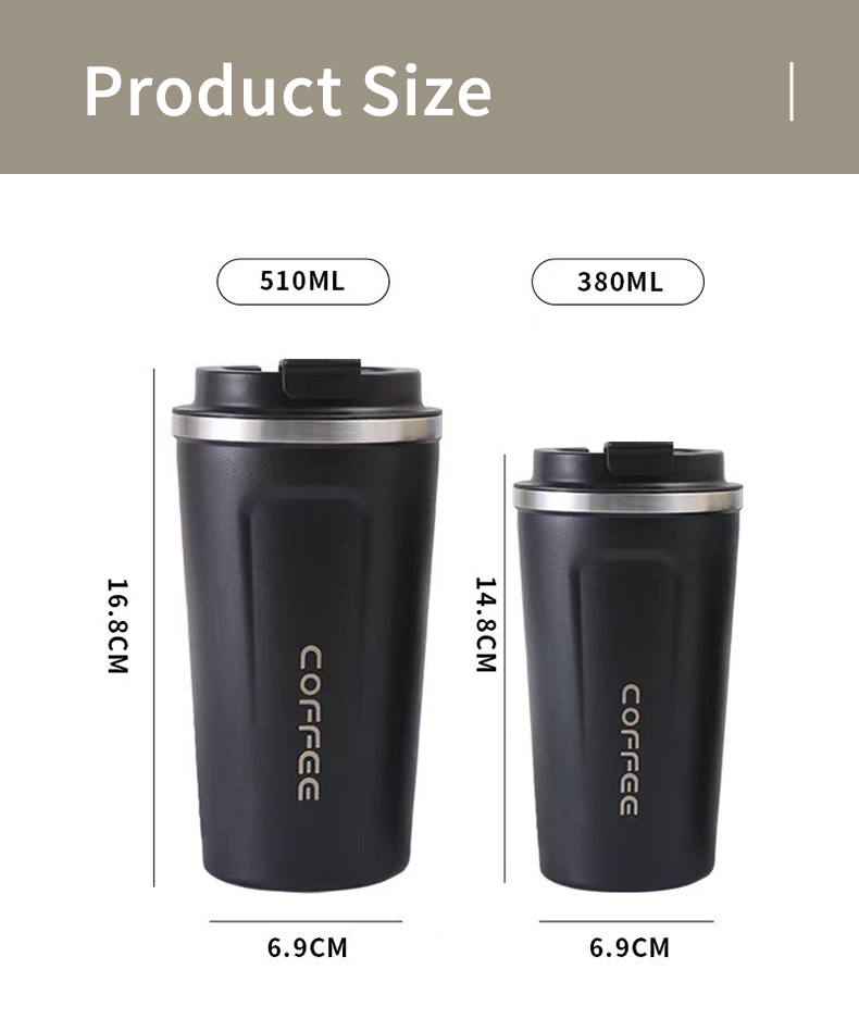 【Fast Delivery】380ml/510ml Stainless steel coffee mug with Leakproof Lid Vacuum Insulation ...