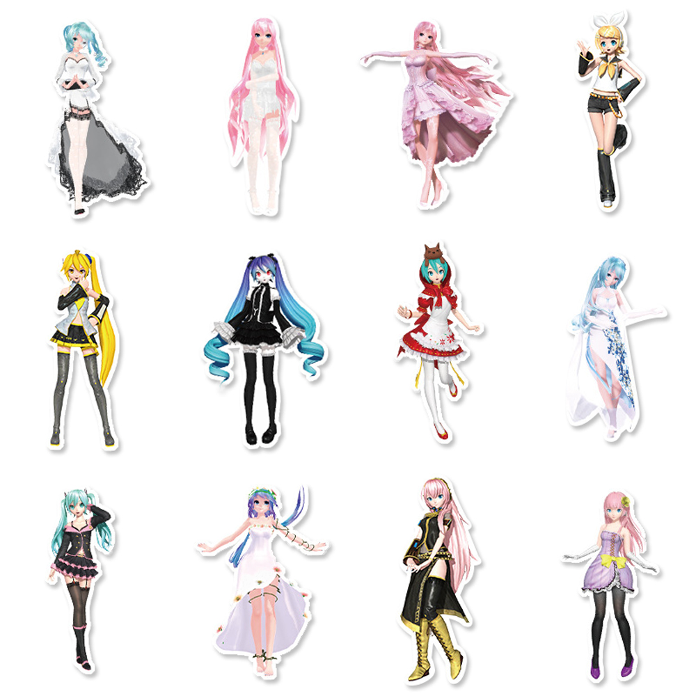 MUYA 50pcs Hatsune Miku Stickers Waterproof Japanese Anime Vinyl ...