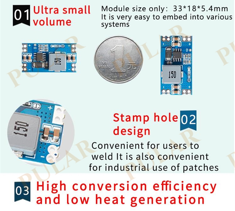 Mini560 / Pro 5A High Efficiency Output 3.3V 5V 9V 12V Step Down DC-DC ...