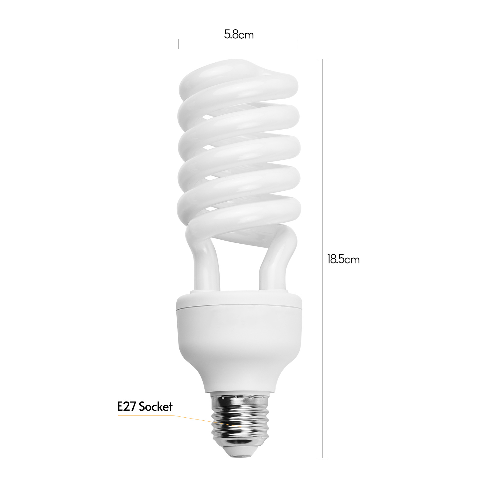 [Hot Sale] Spiral Fluorescent Light Bulb 45W 5500K Daylight E27 Socket ...