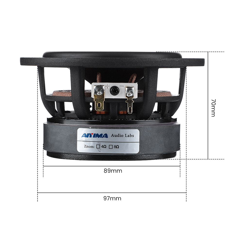 AIYIMA 1Pcs 4 Inch Midrange Woofer Speaker Driver 4/8 Ohm 50W Home ...