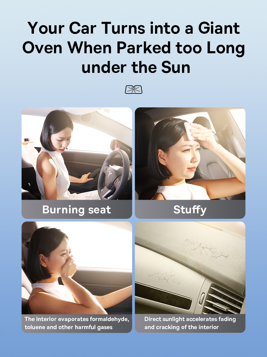 Baseus Car Windshield Sunshades Cover Foldable Sun Shade Umbrella ...