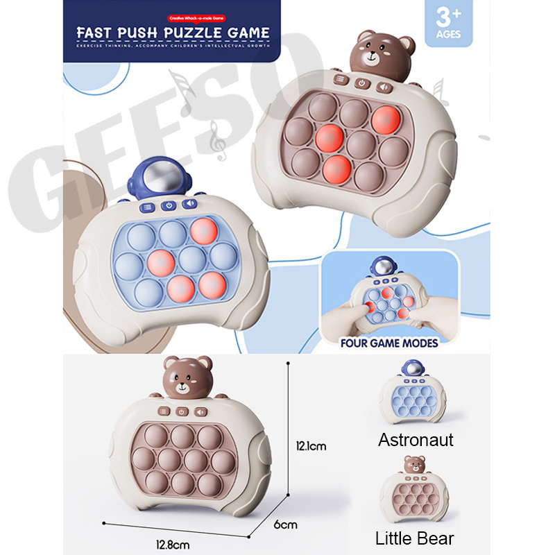 Upgraded Rapid Push Puzzle Game Machine Pop Fidget Light-Up Squeeze ...