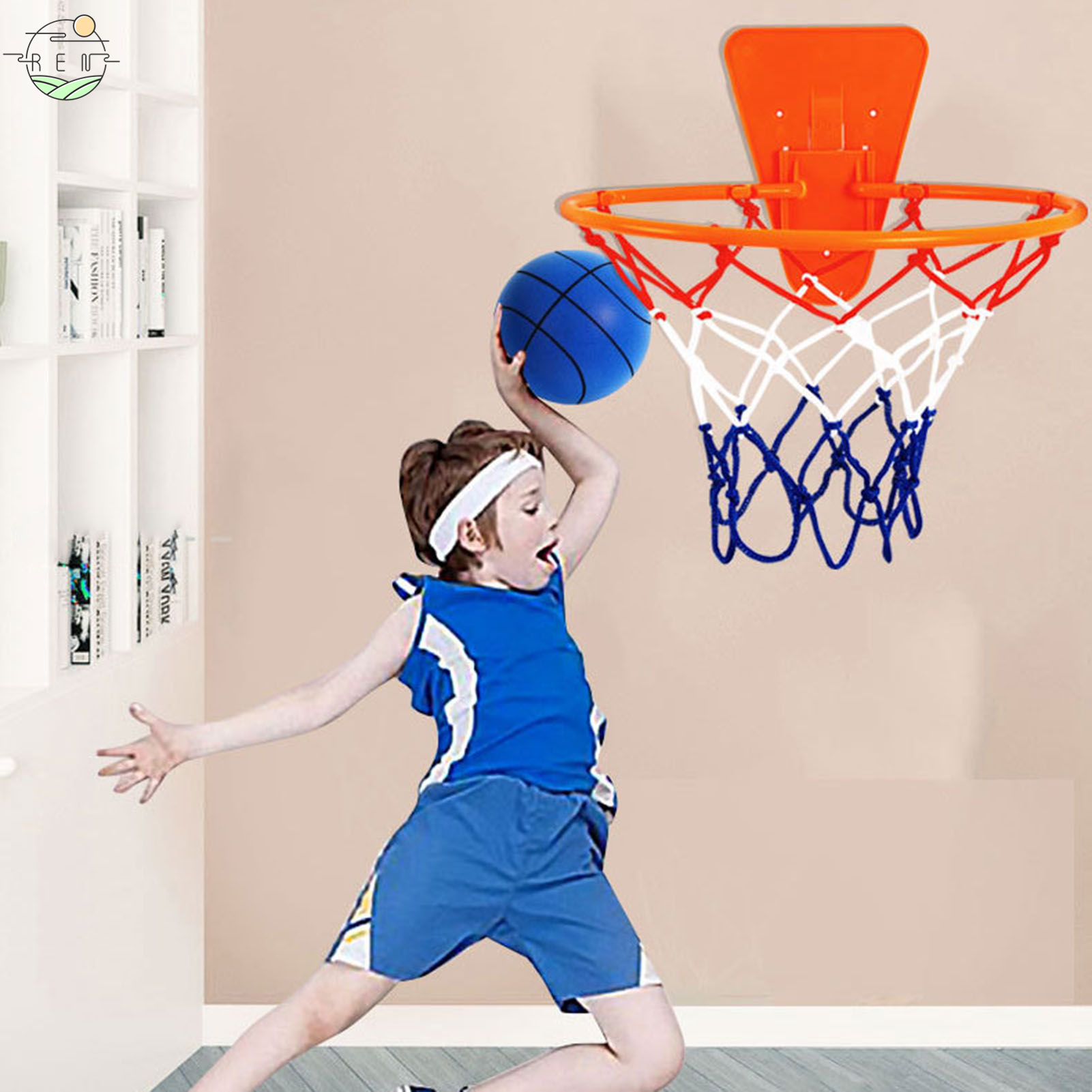 Silent Basketball Skip Ball Uncoated Diameter 24 18cm High Density Ball ...